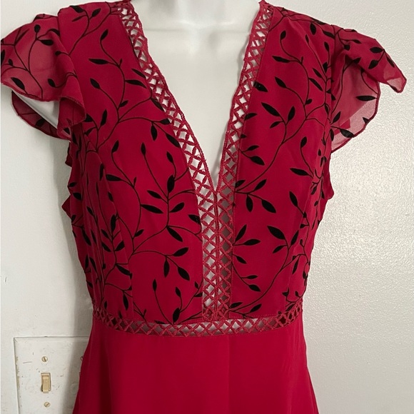 SHEIN | Dresses | Red Sheer Dress | Poshmark